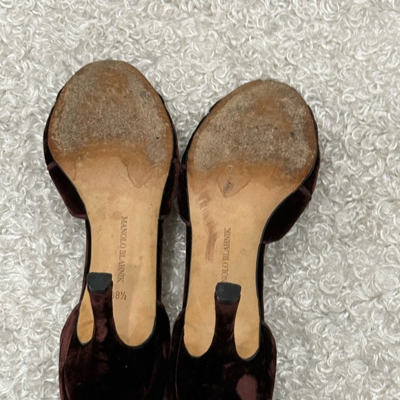Manolo Blahnik | Shoes | Manolo Blahnik Wine Open Toed Dorsay | Poshmark